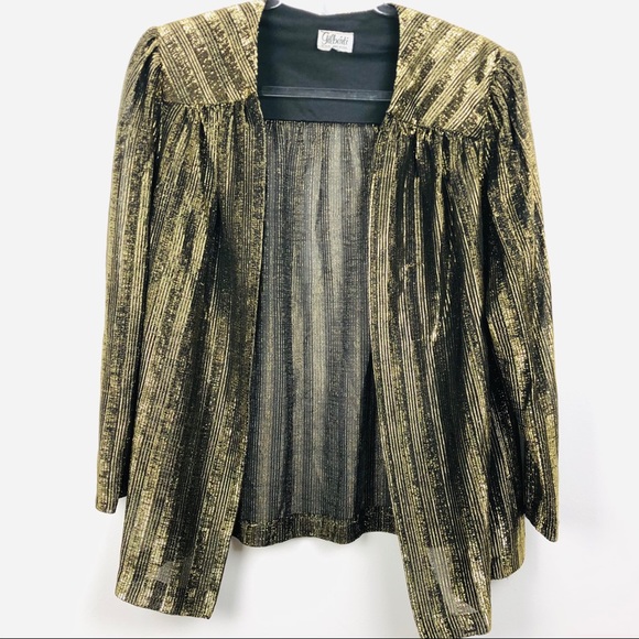 Vintage | Jackets & Coats | Vintage Gold Metallic Party Jacket By ...